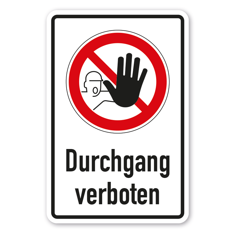 Verbotsschild Durchgang verboten - Kombi – VBT-187-K | deinSchilderdruck.de