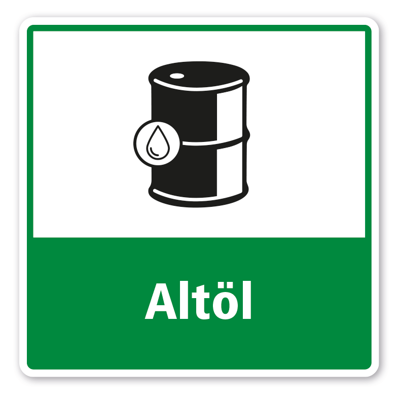 Recycling-Schild / Hinweisschild zur Abfalltrennung - Altöl - HW-REC-56 ...